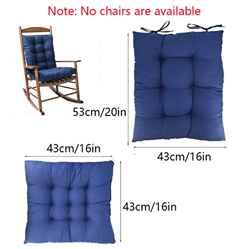 HERMJ Rocking Chair Cushions and Pads,Premium Tufted Back and Seat Cushion Non Skid Slip,2 Piece Set-Seat and Seatback,17"x17"and Seat Back 21"x17"