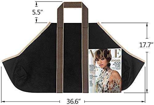 Amagabeli Large Canvas Firewood Carrier Log Tote Bundle 31.6in Large Firewood Rack Fireplace Rack Indoor