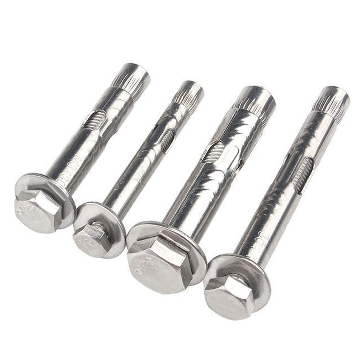 L-A Repair Part External Hex Expansion Bolt 304 Stainless Steel Expansion Bolts M8x80mm Silver (Pack of 3)