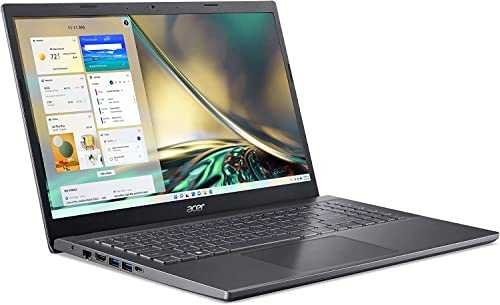 acer 2023 Aspire 5 15.6" FHD IPS Laptop PC 10-Core 12th Intel Core i7-1255U Iris Xe Graphics 16GB DDR4 256GB NVMe SSD WiFi AX RJ-45 BT HDMI Webcam Thunderbolt 4 Backlit KB Windows 11 Pro w/RE USB