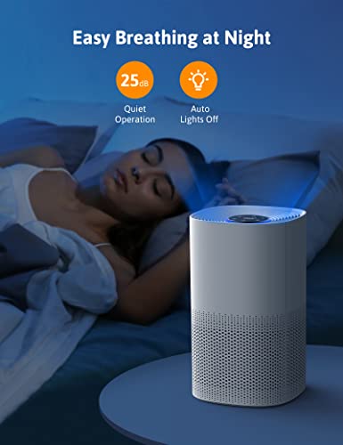 Air Purifiers with H13 HEPA Air Filter, Air Purifier for Large Room up to 430 ft², Pollen Smoke Allergen Pet Dander Hair Dust Air Cleaner, CADR 400 m³/h, Auto Mode, Timer, Air Quality Sensor, AP005