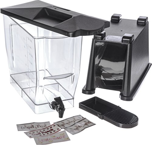 Carlisle FoodService Products 1085203 TrimLine Clear Economy Single Base Beverage Dispenser, 3.5 Gallon Capacity, Black