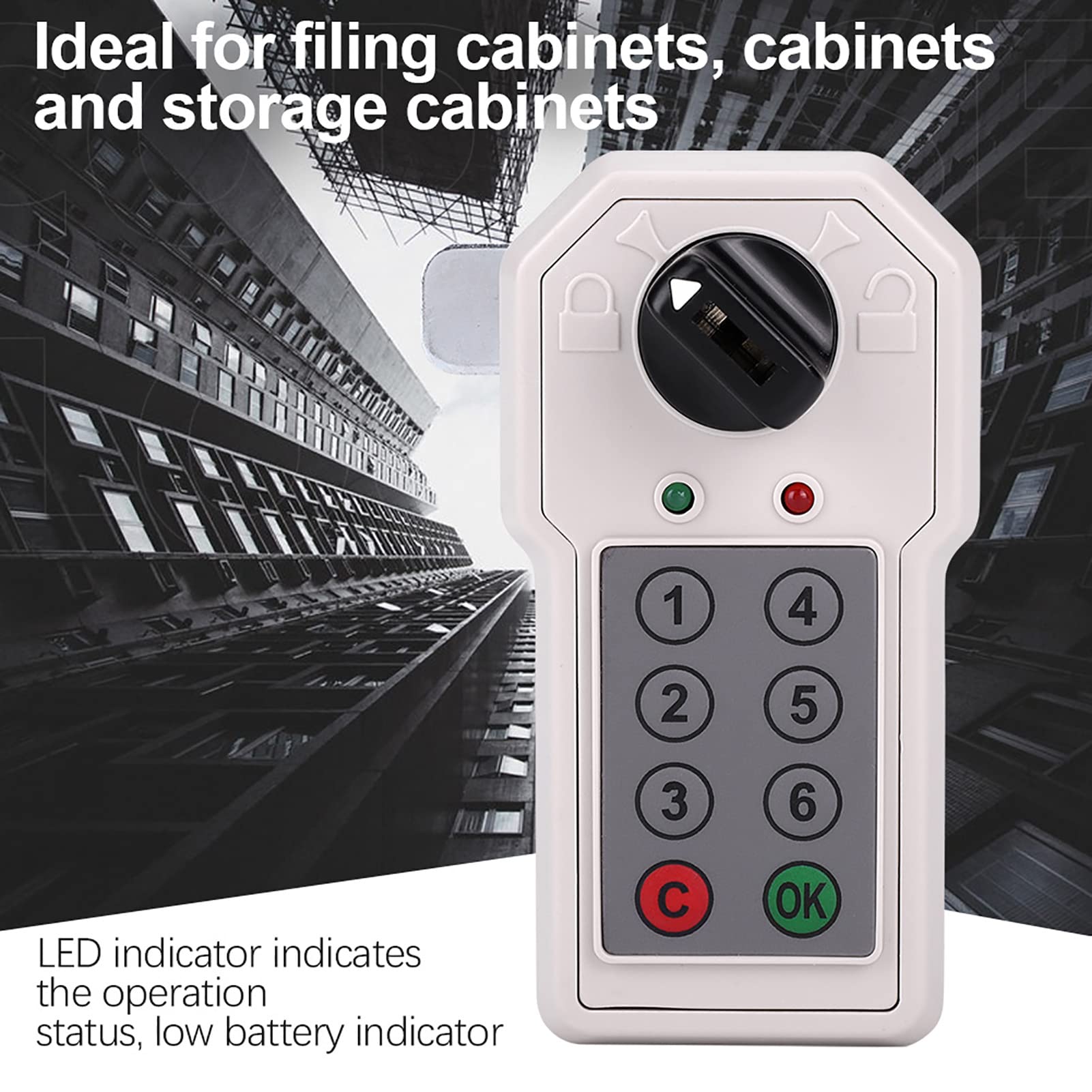 6 Digital Code Combination Cabinet Cam Lock,Password Safe Lock with Keys for Door Cabinet Drawer