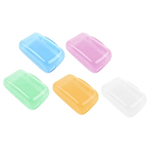 5pc Travel with Toothbrush Head Cover Travel with Portable Toothbrush Case Toothbrush Head Protector Electric Tooth Brushes Adults (Black, One Size)