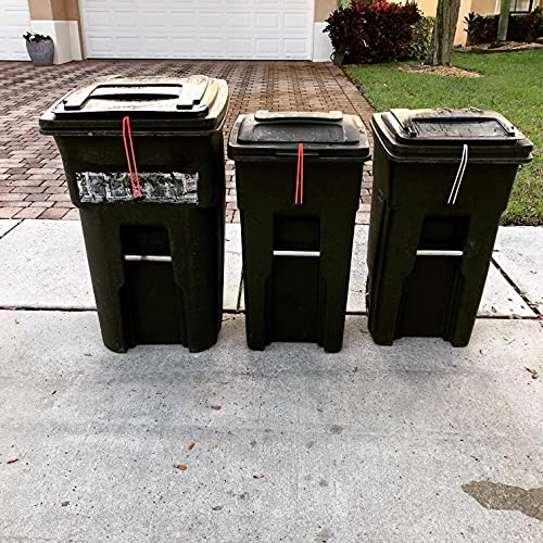 Lid Loc Outdoor Garbage Can Lock Keeps Trash Secure and Wildlife Out Wind Weather Proof Strong Durable