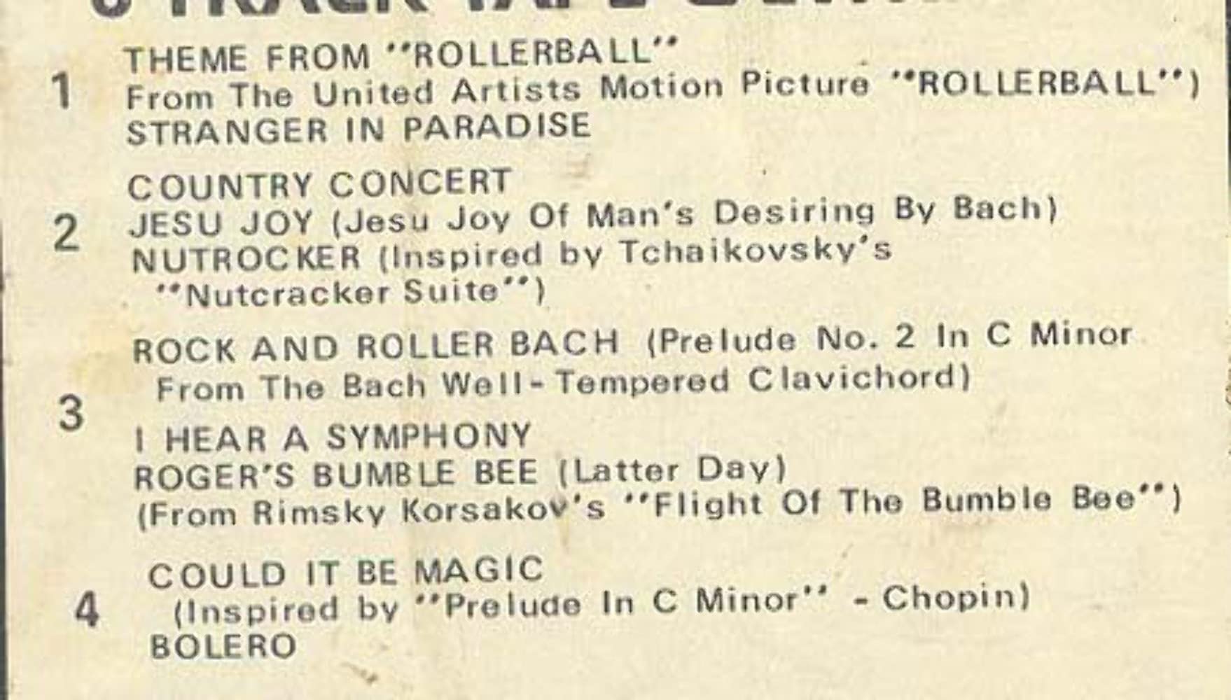 ROGER WILLIAMS: Mr. Piano - Virtuoso 8 Track Tape