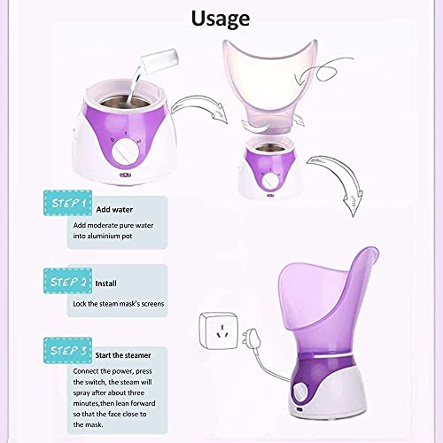 Facial Steamer,Nano Ionic Face Steamer for Home Facial,Face Sauna Spa Sinuses Moisturizing Cleansing Pores for for Women Moisturizing Home SPA