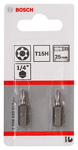 Bosch Accessories 2608522010 Security-Torx Screw Bit Extra Hard Quality T15h 25 mm