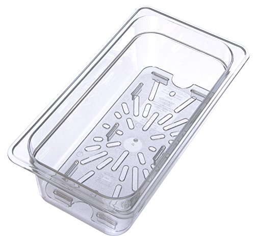 Carlisle FoodService Products Plastic Drain Shelf for 1/3 Size Food Pan Clear (Pack of 6)