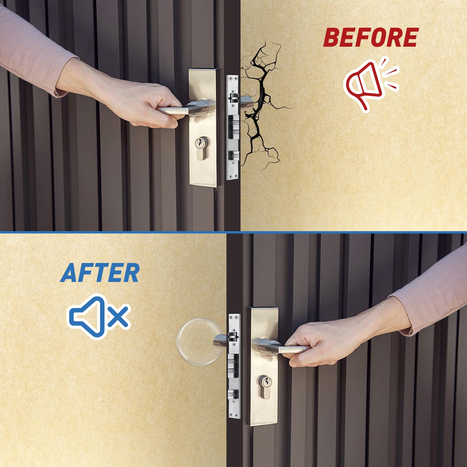 9PCS Door Stoppers Wall Protector, 2 Inch Round Clear Door Stops, Strong Self Adhesive Door Bumper Wall Guard, Washable and Reusable Stick on Door Stopper Silicone Wall Door Protector from Door Knob