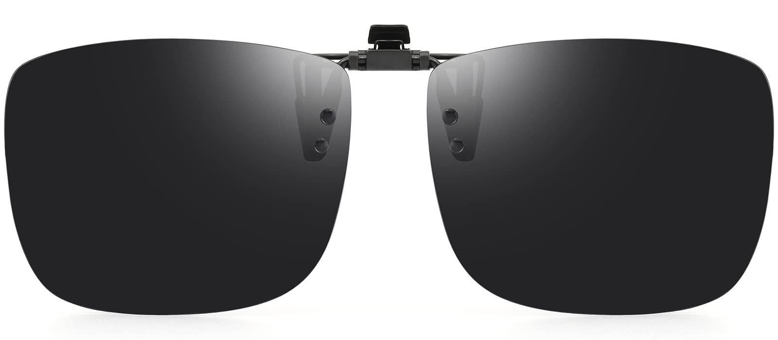 CAXMAN Clip On Sunglasses Over Prescription Frames for Men & Women w/Super Dark Category 4 Lens Polarized & Flip Up Extra Large