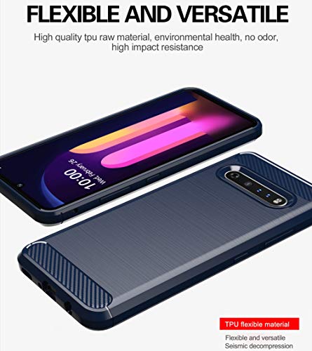 DONGDEAR for LG V60 ThinQ Case Slim,LG V60 Phone Case, Ultra [Slim Thin] Flexible TPU Scratch Resistant Rubber Soft Skin Shockproof Protective Cases Cover for LG V60 ThinQ (Brushed Black)
