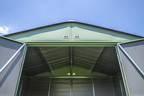 Arrow Select 10' x 8' Outdoor Lockable Steel Storage Shed Building, Sage Green