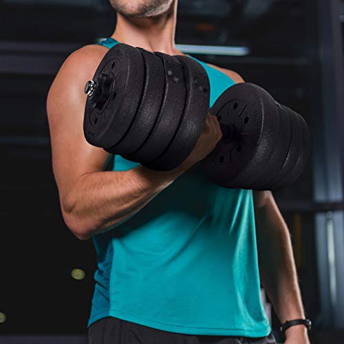 Adjustable Dumbbell Barbell Weight Pair 66 LBS Dumbbell Weight Set,Fitness Barbell Lifting with Adjustable Weight Plates and Handle Strength Training Workout Equipment for Office Gym Home