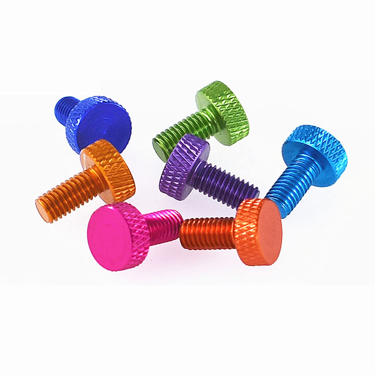 5pcs/lot M3 Knurled Colourful Aluminum Thumb Screws 5 6 8 10 12 16 20mm - 50mm Plain Head Hand Tighten Screws for Computer Case (Color : Silver, Size : 12mm)