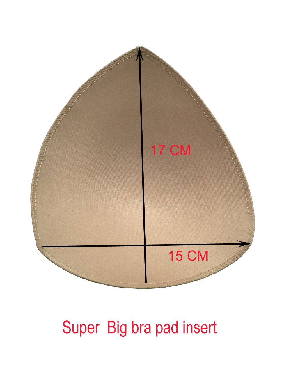 6 Pairs Large Bra Pad Insert for Sport Bra and Bikini Tops 5.9x6.69 Inch (Beige) Best for D/DD or E Cup