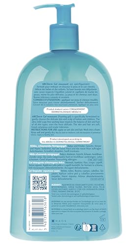 Bioderma ABCDerm Foaming Gel- for the Delicate Skin of Babies and Children, Blue, 33.8 Fl Oz