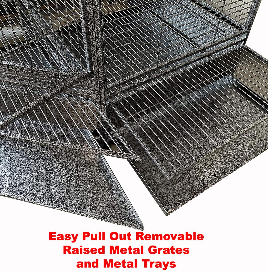 64" Extra Large Corner Flight Bird Parrot Cage for Cockatiel Parakeet Budgies Parrot with Around Metal Seed Skirts, Tight 1/2-Inch Bar Spacing (BlackVein)