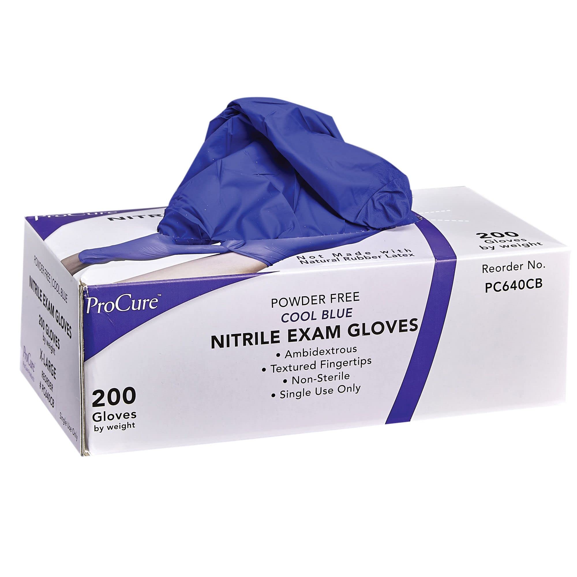 Medical Exam Disposable Nitrile Gloves Small, 2,000 Count Case - Powder Free, Rubber Latex Free, Food Safe, Surgical Grade, Ambidextrous, Textured Tips, 3 Mil Thickness - Cool Blue (10 Boxes of 200)
