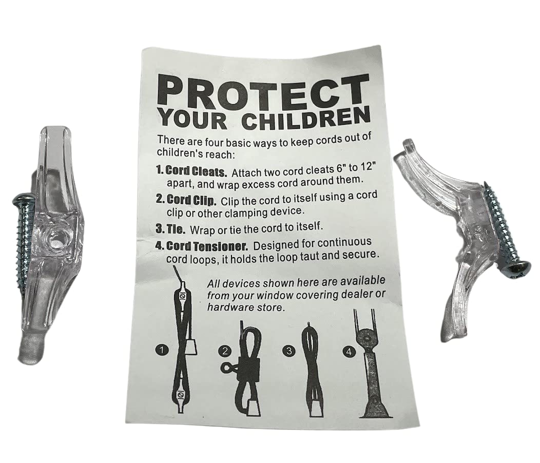 Amazing Drapery Hardware Child Safety Cord Cleat Safety Kit - Clear