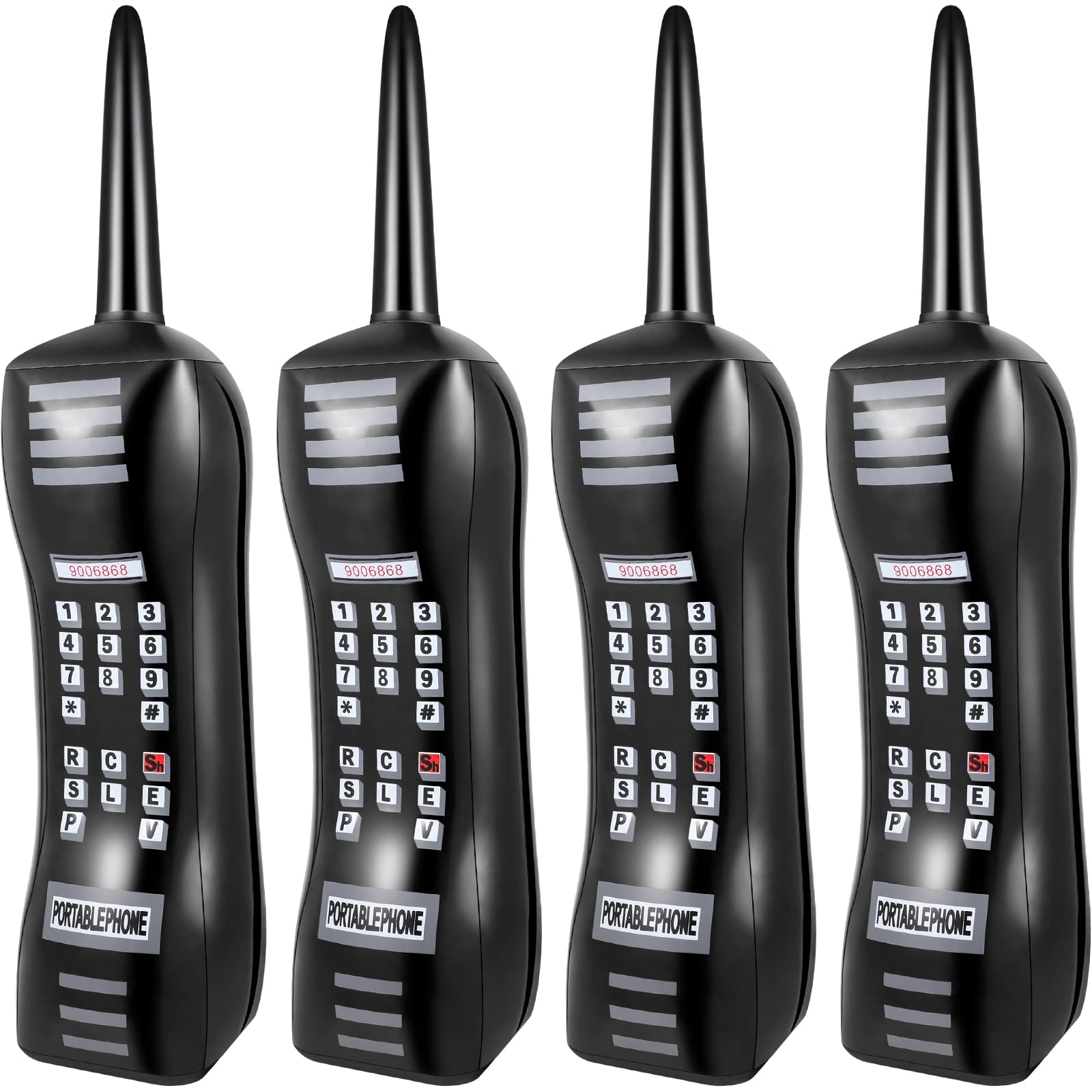 4 Pcs Inflatable Phone 80s 90s Halloween Party Decorations Retro Inflatable Mobile Phone Props for Halloween Hip Hop Theme Birthday Party Decorations Supplies, 26 Inch