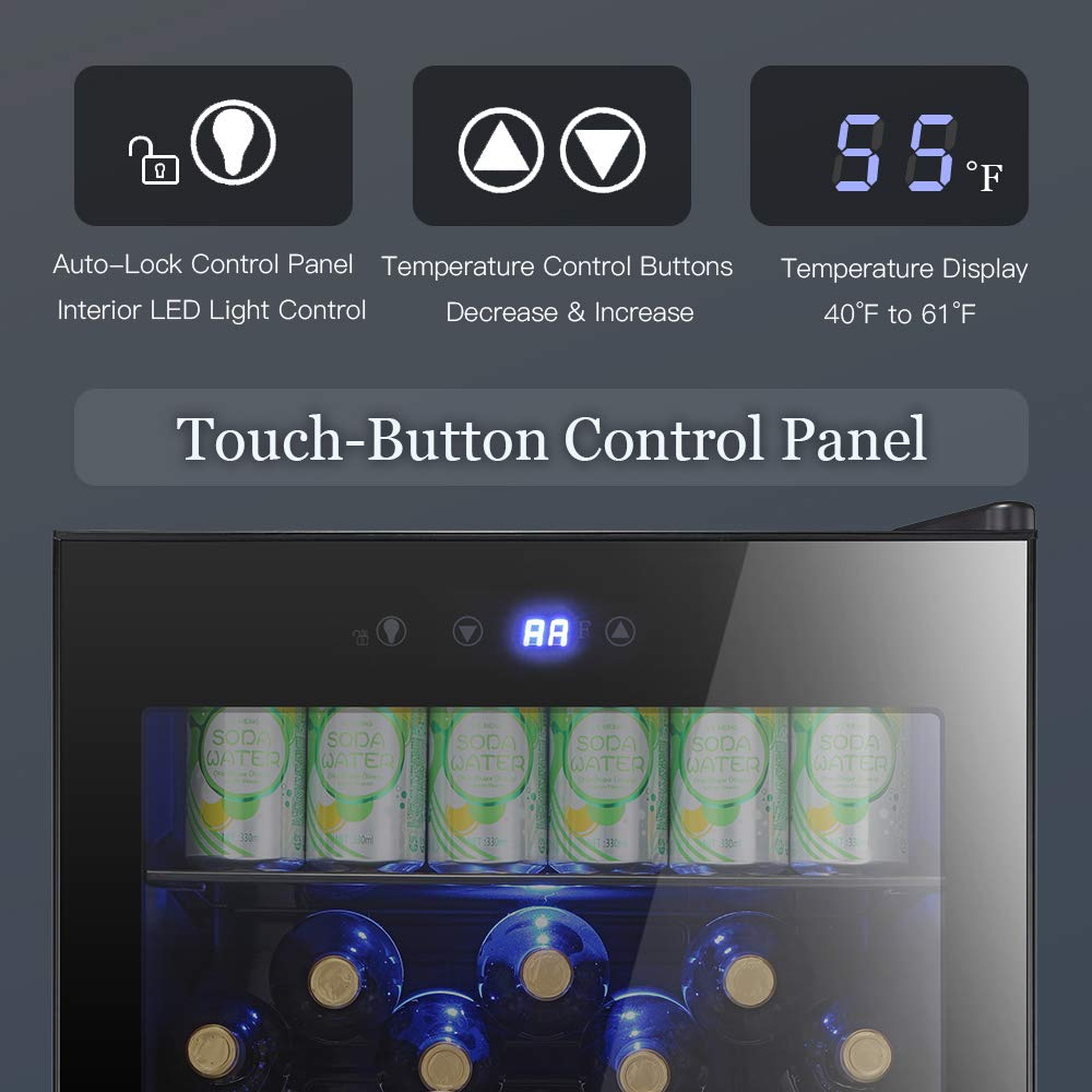 Antarctic Star Beverage Refigerator -120 Can Mini Fridge for Soda Beer or wine,Small Drink Dispenser, For Office or Bar with Adjustable Removable Shelves,4.5 Cu. Ft. (Black)…