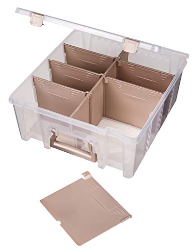 ArtBin Super Satchel Compartment Box - Stackable Durable Art Storage with 8 Removable Compartments, Smart Closure, and Portable Design for Craft Supplies, Threads, Ribbons, Paint Tubes