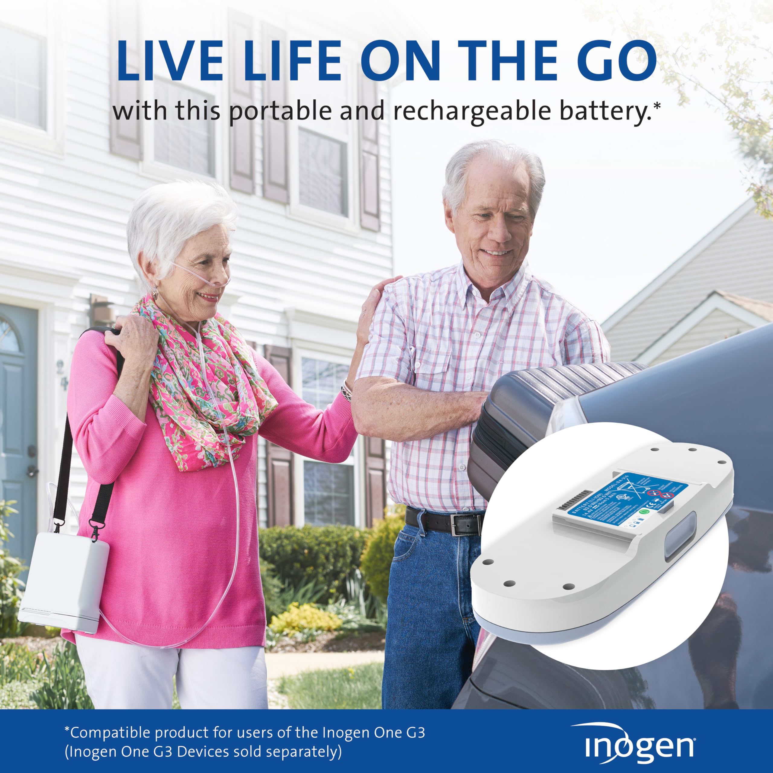 Inogen One G3 Standard (8-Cell) Battery - Portable Replacement Battery - Oxygen Accessory - for The Inogen One G3 β 1.3 lbs. β 8.75 x 3.0 x 1 in.