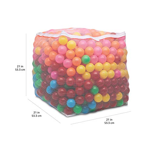 Amazon Basics BPA Free Crush-Proof Plastic Ball, Pit Balls with Storage Bag, for Toddlers Kids 12+ Months Play, Pack of 1000 Balls, 6 Bright Colors