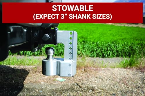 Adjustable Trailer Hitch, Adjustable Ball Mount, Truck Ball Hitch, Aluminum Trailer Tow Hitch w/Built in Scale for Anti Sway, 12,500 lbs GTW - Weigh Safe