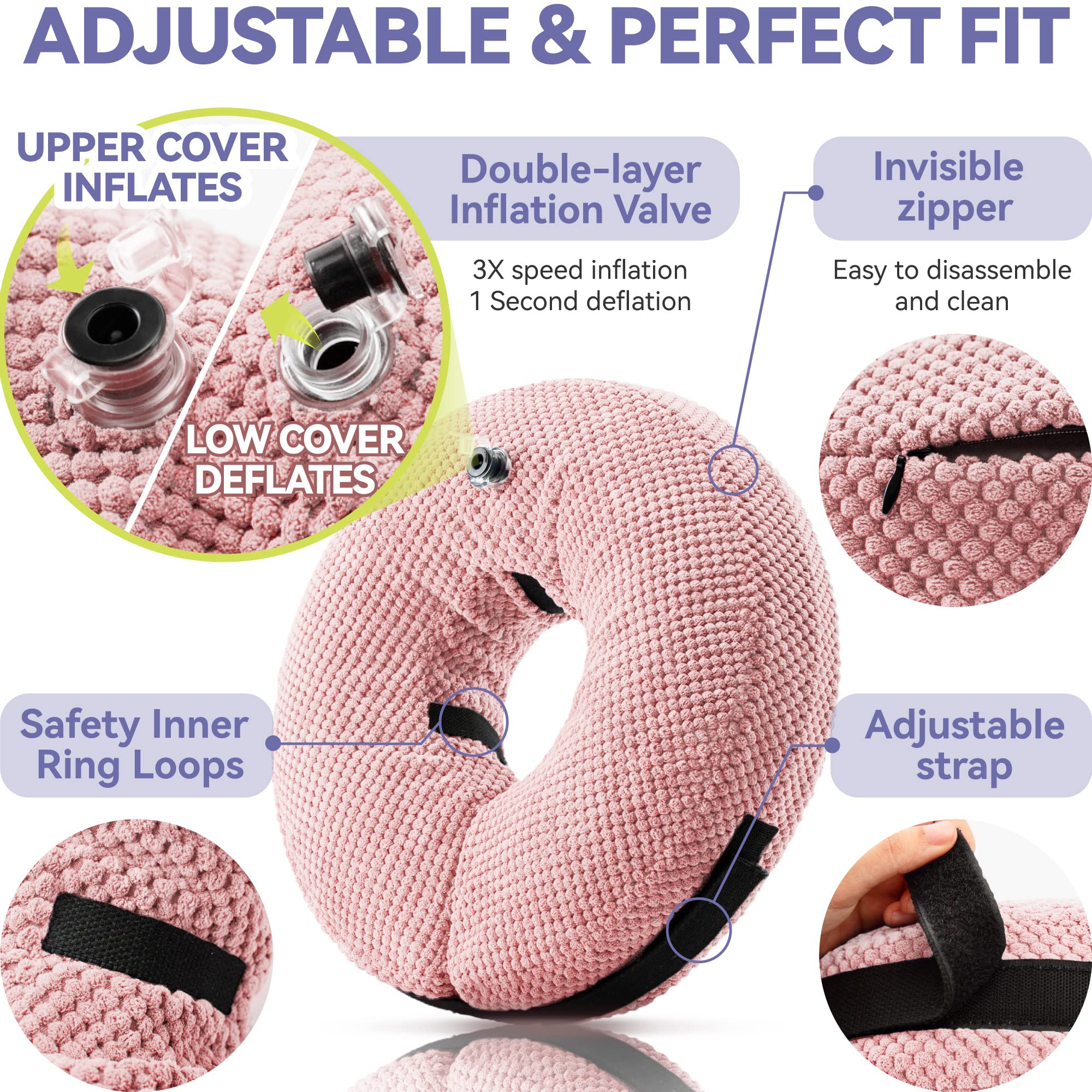 Loflaze Soft Inflatable Dog Cone Collar for Large Medium Small Dogs Cats After Surgery - Dog Neck Donut, E Collar, Elizabethan Collar Alternatives for Dogs Recovery