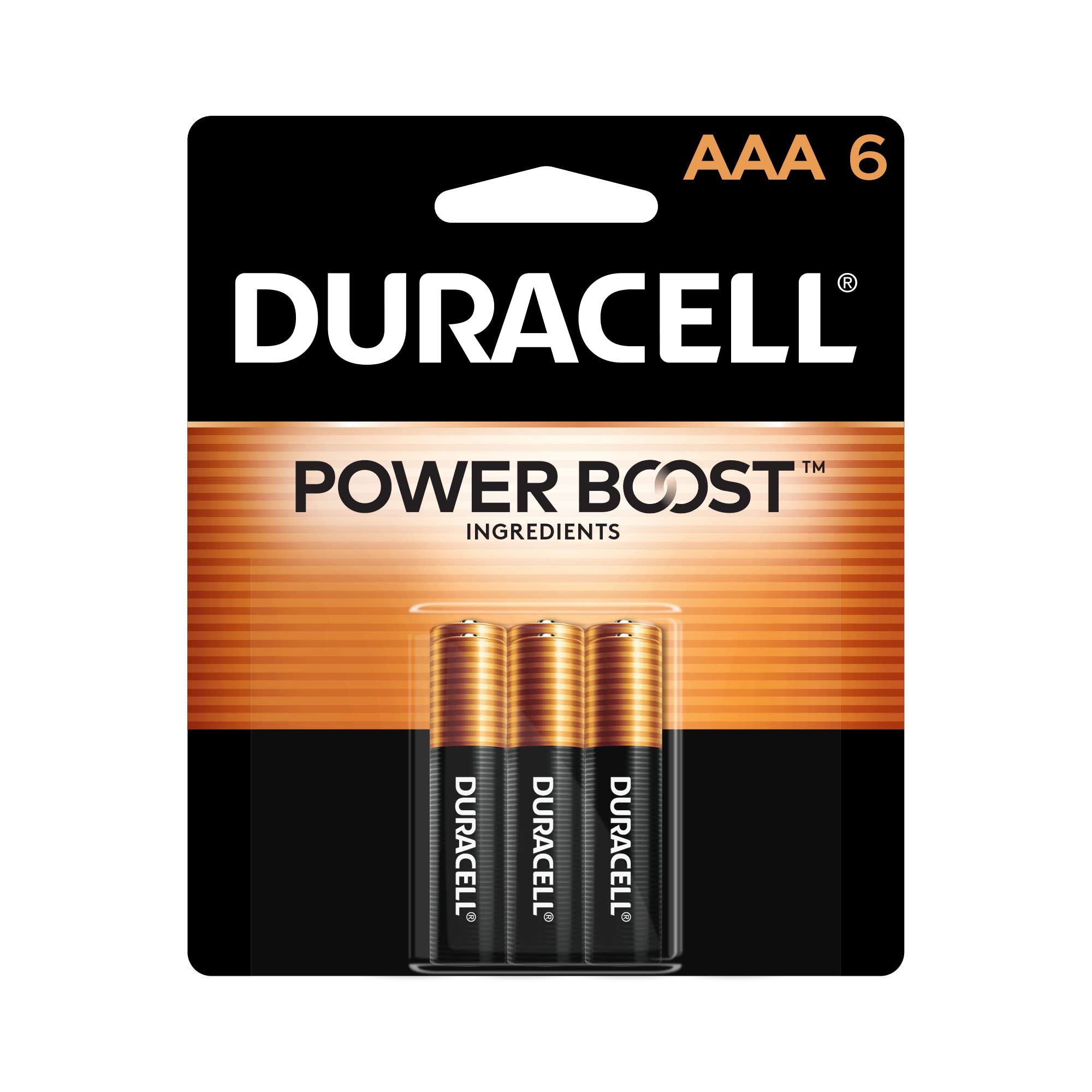 Duracell Coppertop AAA Batteries with Power Boost Ingredients, 6 Count (Pack of 1), Triple A Battery with Long-lasting Power, Alkaline AAA Battery for Household and Office Devices