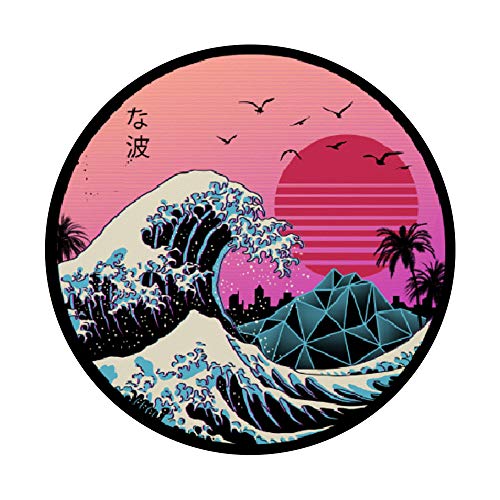 Vintage Retro Ocean Great Wave Kanagawa Japanese Anime Otaku PopSockets PopGrip: Swappable Grip for Phones & Tablets