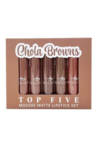 Italia Deluxe Top Five Mousse Matte Lipstick Set Chola Browns