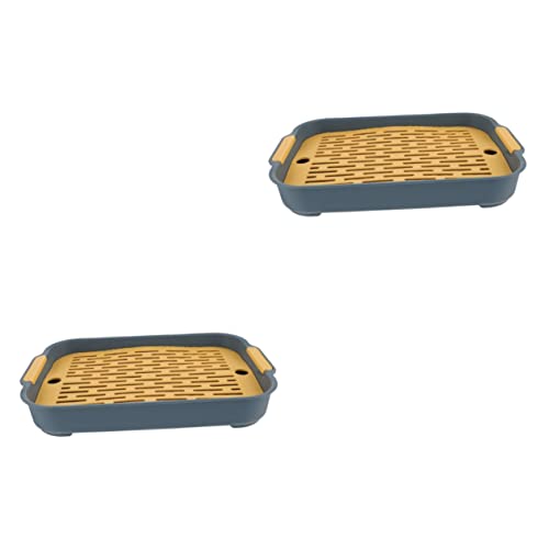 POPETPOP 2pcs Box Rabbit Toilet Outdoor Litter Box Square Serving Tray Litter Box for Large Cat Pet Pan Bedding Box Potty Trainer Corner Litter Box Rabbit Litter Tray Plastic Bunny Potty Pp