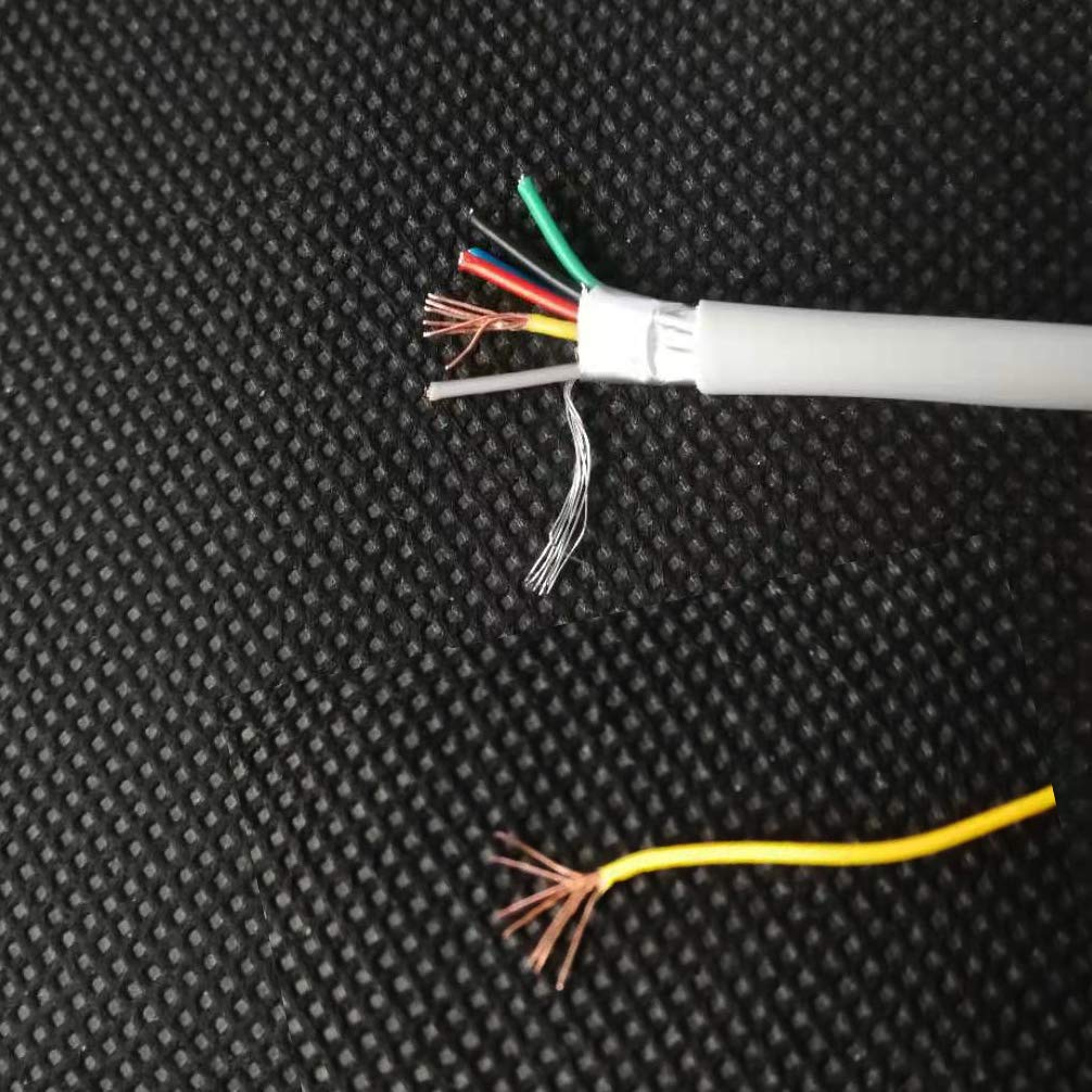 InstallerCCTV 22 AWG 6 Conductors Shielded Security Alarm Wire Cable, Riser Alarm Control Cable, 125ft Spool Full Copper for Fire/Sound/Security Burglar Station Wire Security
