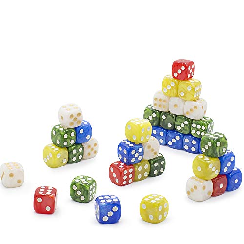 50 Pack -Dice Set 6 Sided dice Game 16mm Dice for Board Games & Teaching Math Dice Set Classroom Accessories Dice Set RPG Dice