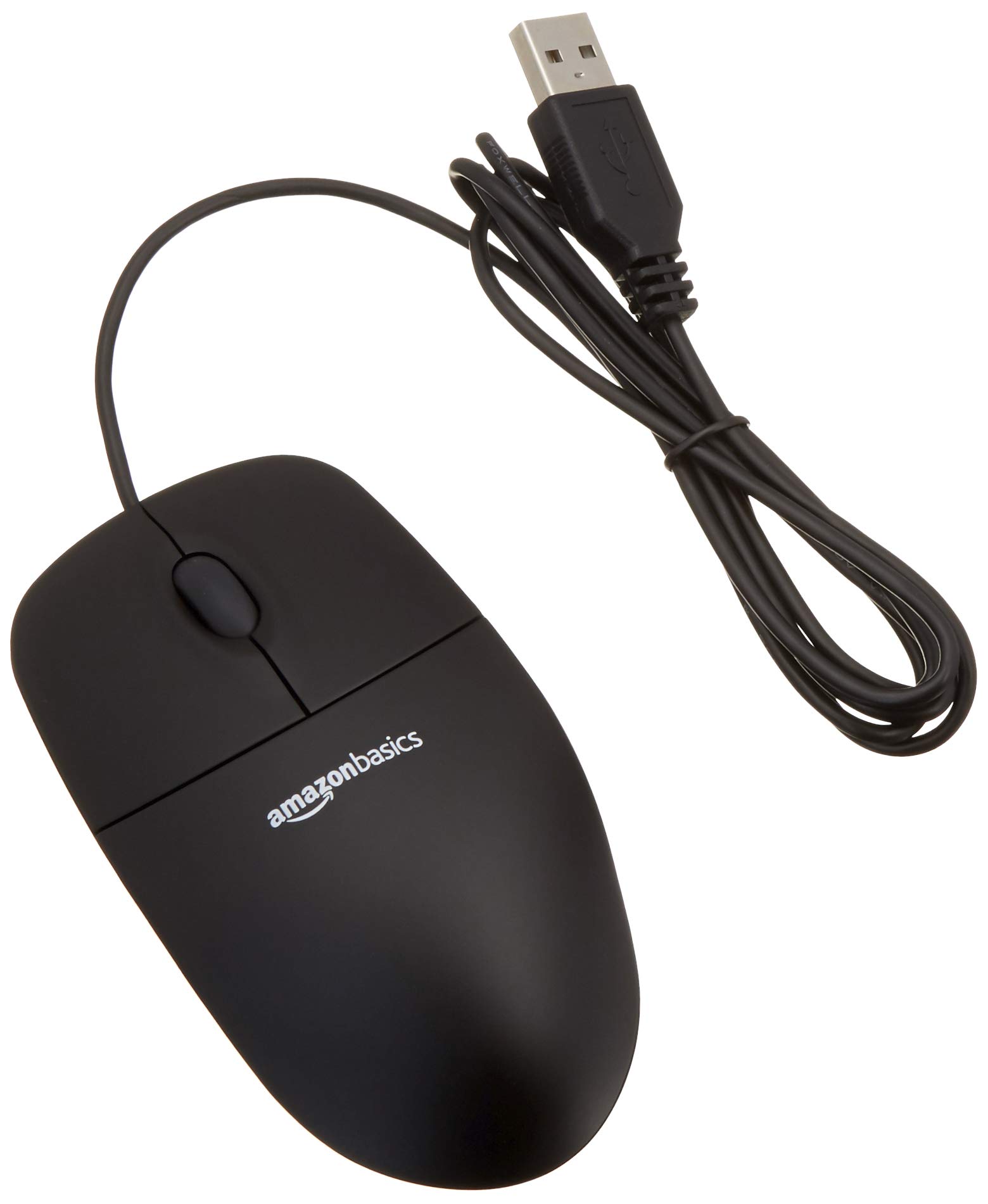 Amazon Basics Gaming Computer Mouse Pad - Black & 3-Button USB Wired Computer Mouse (Black), 1-Pack