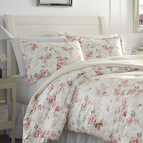 Laura Ashley Home - King Comforter Set, Luxury Bedding with Matching Shams, Stylish Home Decor for All Seasons (Wisteria Pink, King), Blush