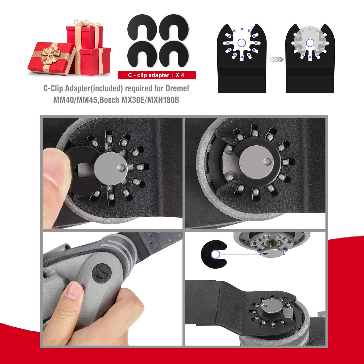 50 PC Oscillating Tool Blades LIGHTIMETUNNEL Multitool Blades Universal Metal Wood Plastic Cutting Saw Blade Fit Dewalt Milwaukee Dremel Chicago Rockwell Fein Bosch Multimaster Makita