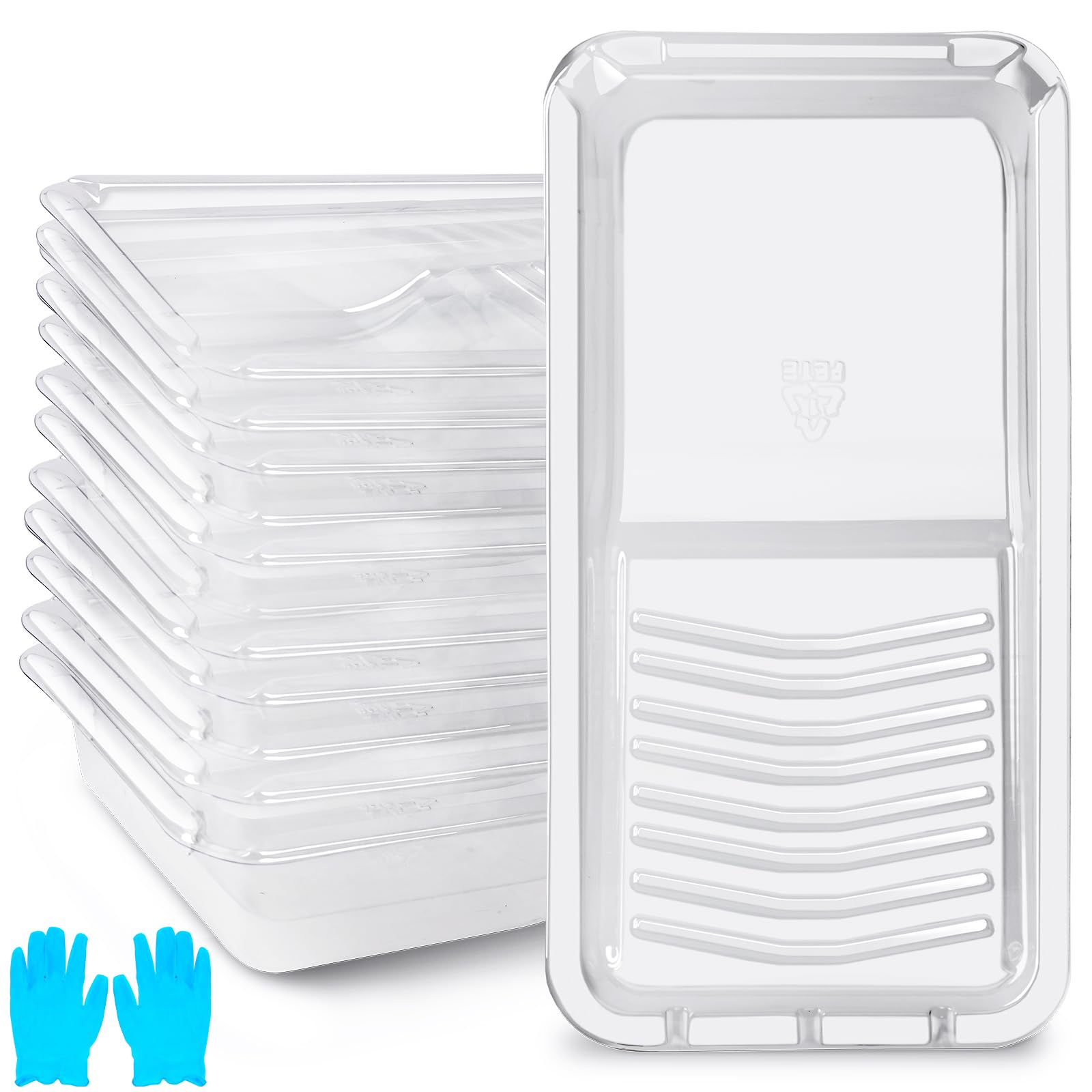 6 Pack 4 Inch Paint Tray Liners, 4" Paint Roller Tray Liners with Gloves, Small Paint Tray Liners Disposable, Plastic Paint Tray, Paint Pan Liners, Disposable Paint Tray for Painting Walls, House Home