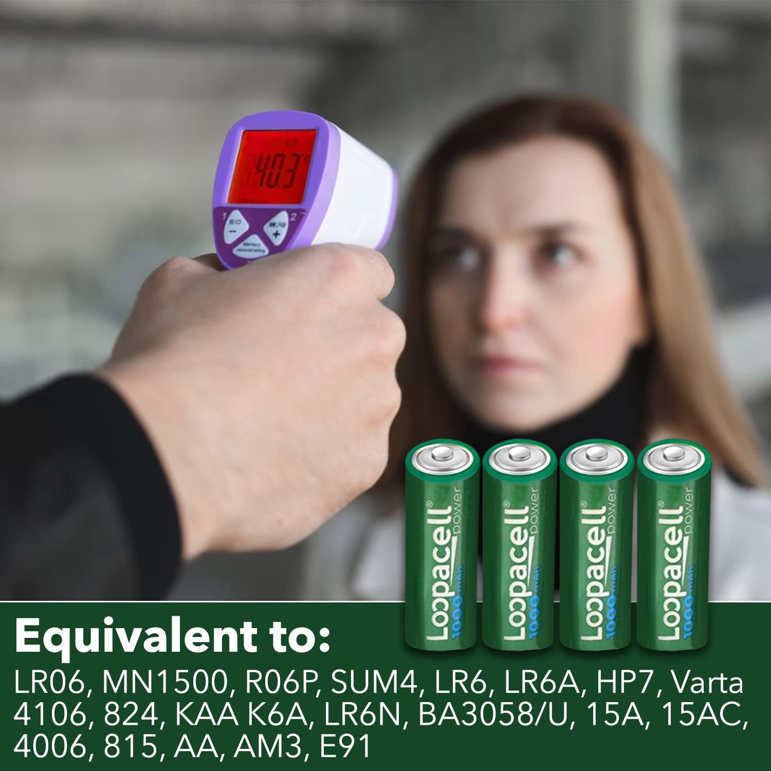 LOOPACELL 4 AA Rechargeable NiCD Battery, 1.2V 1000mAh High Capacity AA Batteries