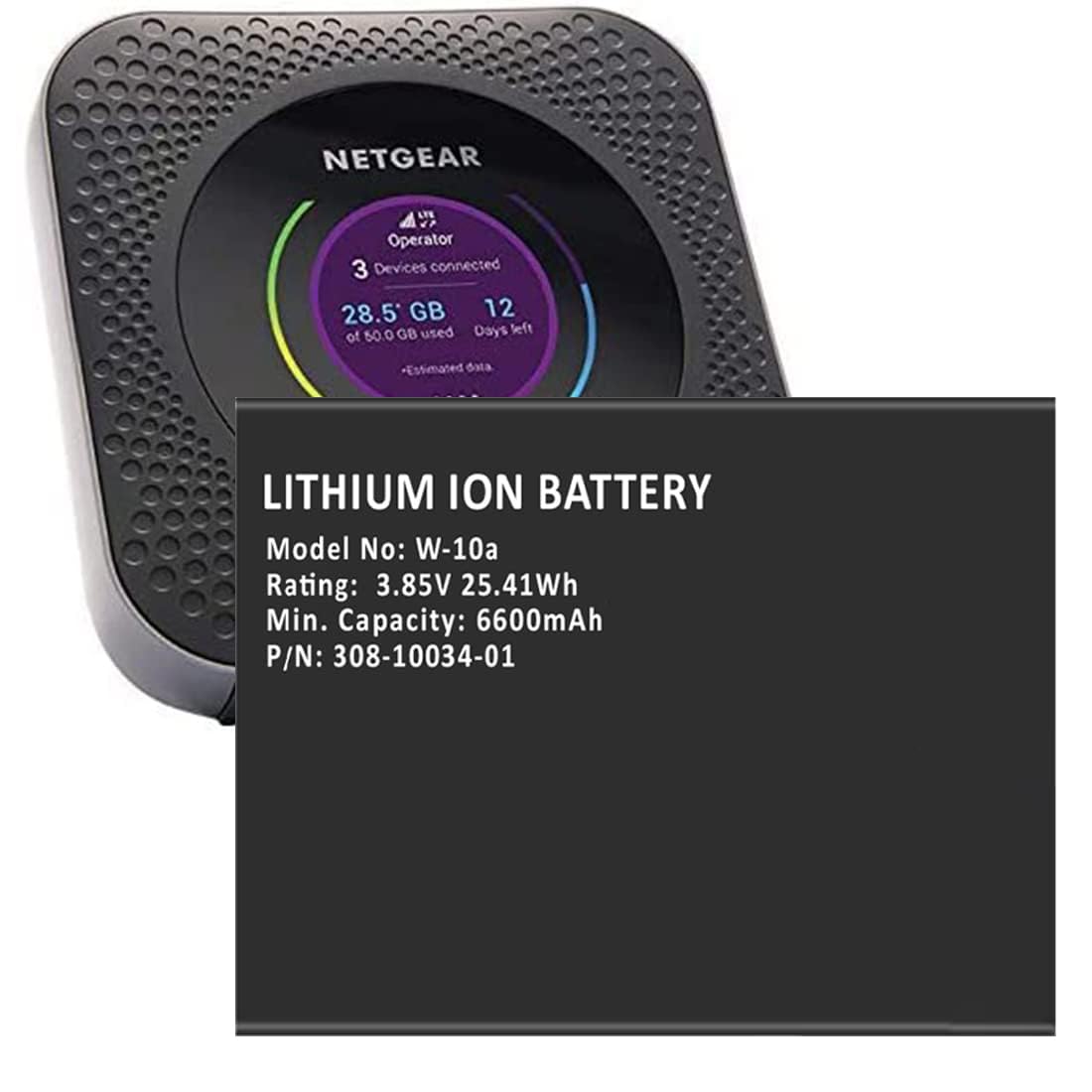 6600mAh W-10a Battery | W-10a Lithium Polymer Replacement Battery for Netgear Nighthawk Router Modem M1 MR1100