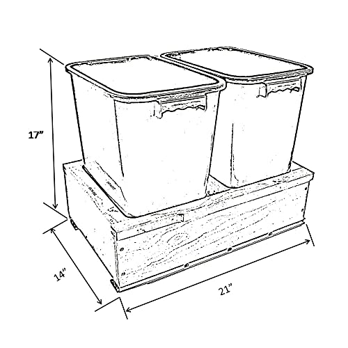 Dowell 4006 0215/0218/0221 Single/Double Waste Basket Pullout for B15/B18/B21 Cabinet (for B18 Cabinet)