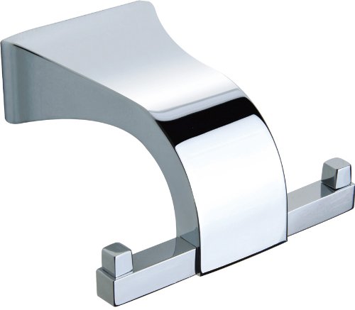 Dowell Solid Brass Double Hooks, Chrome Finish (1002 02 01)