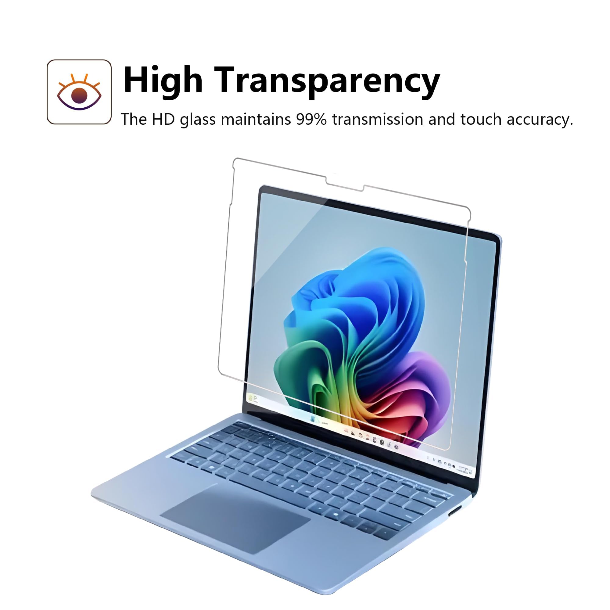 Megoo Screen Protector for Microsoft Surface Pro 11/10 (2024) - Also Fits Surface Pro 9, Pro 8, and Pro X (13 inch) - Tempered Glass/High Sensitivity/Support Surface Pen/Smooth Touch, 2 Pack
