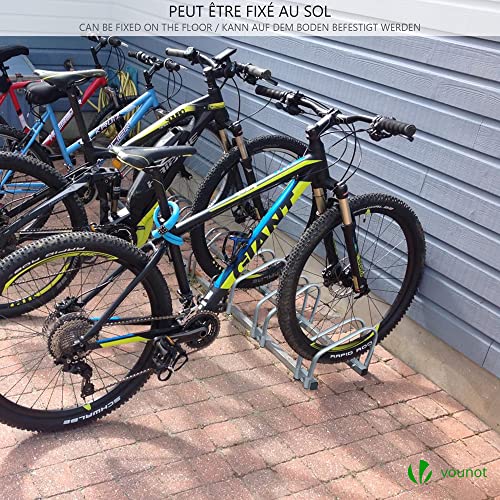 VOUNOT Bike Stand Floor 4 Rack Bike Garage Bicycle Storage Parking Rack Cycle Organizer Locking Stand for Indoor Outdoor