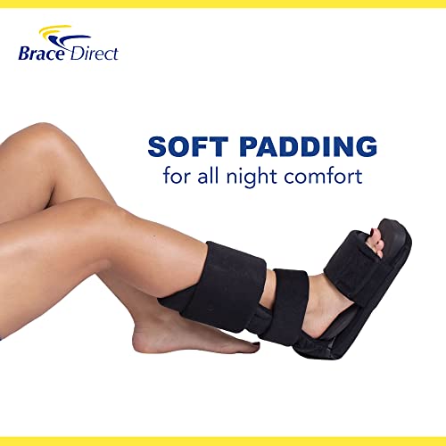 Brace Direct 90 Degree Comfort Padded Night Splint- Soft Sleeping Boot- Stretch for Plantar Fasciitis, Achilles Tendinitis and Heel Pain- Right or Left Foot- Men or Women