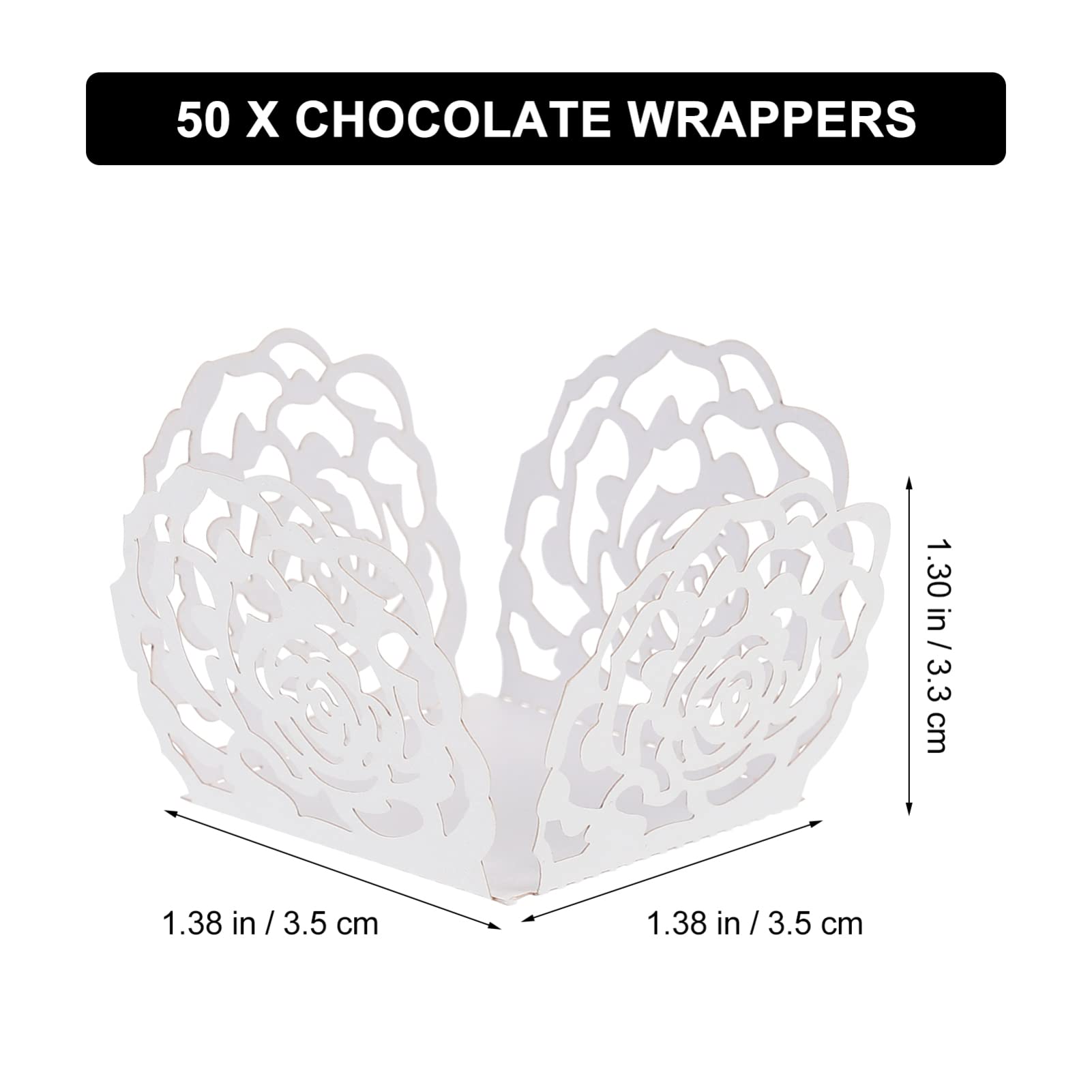 Alipis Chocolate Box Gift Chocolate Box Gift 50pcs Truffle Wrappers Paper Chocolate Paper Candy Cups Small Hollow-out Flower Truffle Wrappers Liners Cups Cupcake Liners