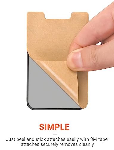 OBVIS Cell Phone Pocket Self Adhesive Card Holder Stick On Wallet Sleeve with Adhesive RFID Card ID Credit Card ATM Card Holder for iPhone Android 2 Pack Black